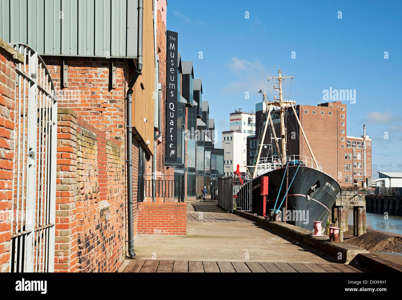 Arctic Corsair trawler ship moored at the Museum Quarter on the river ...