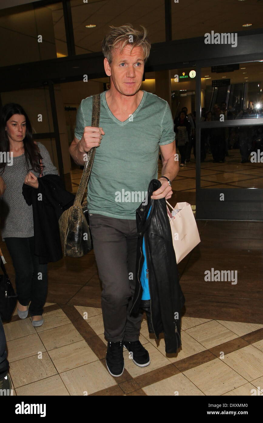 Celebrity chef Gordon Ramsay seen at Los Angeles International Airport ...