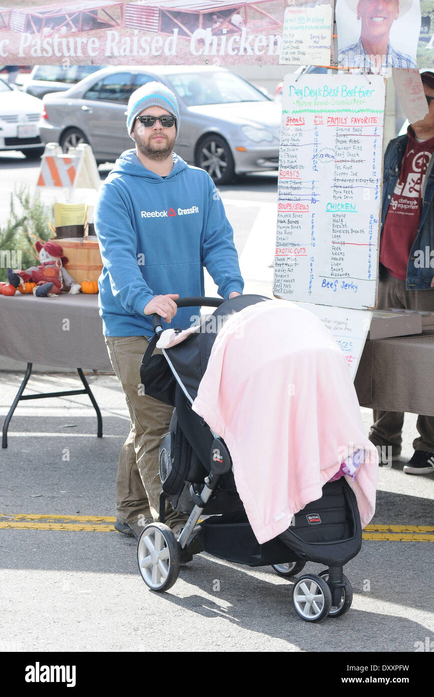 Jack Osbourne and baby Pearl Osbourne spend the day the farmers' market ...