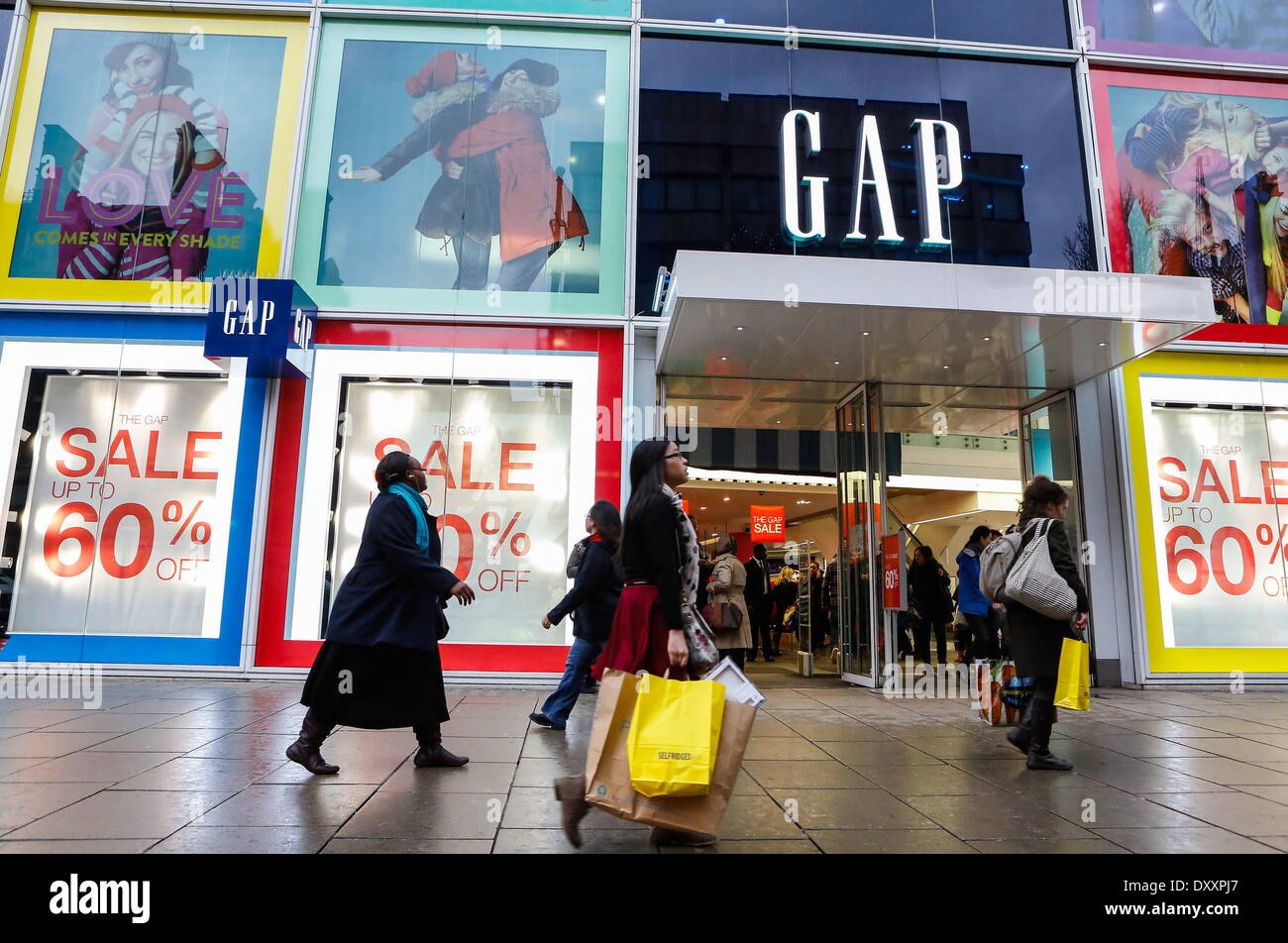 Shops begin to display sales on Oxford Street London England - 24.12.12 ...