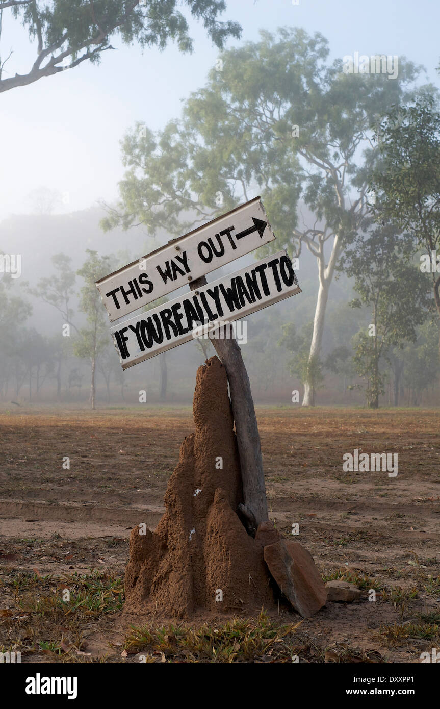 exit sign in paradise Stock Photo - Alamy