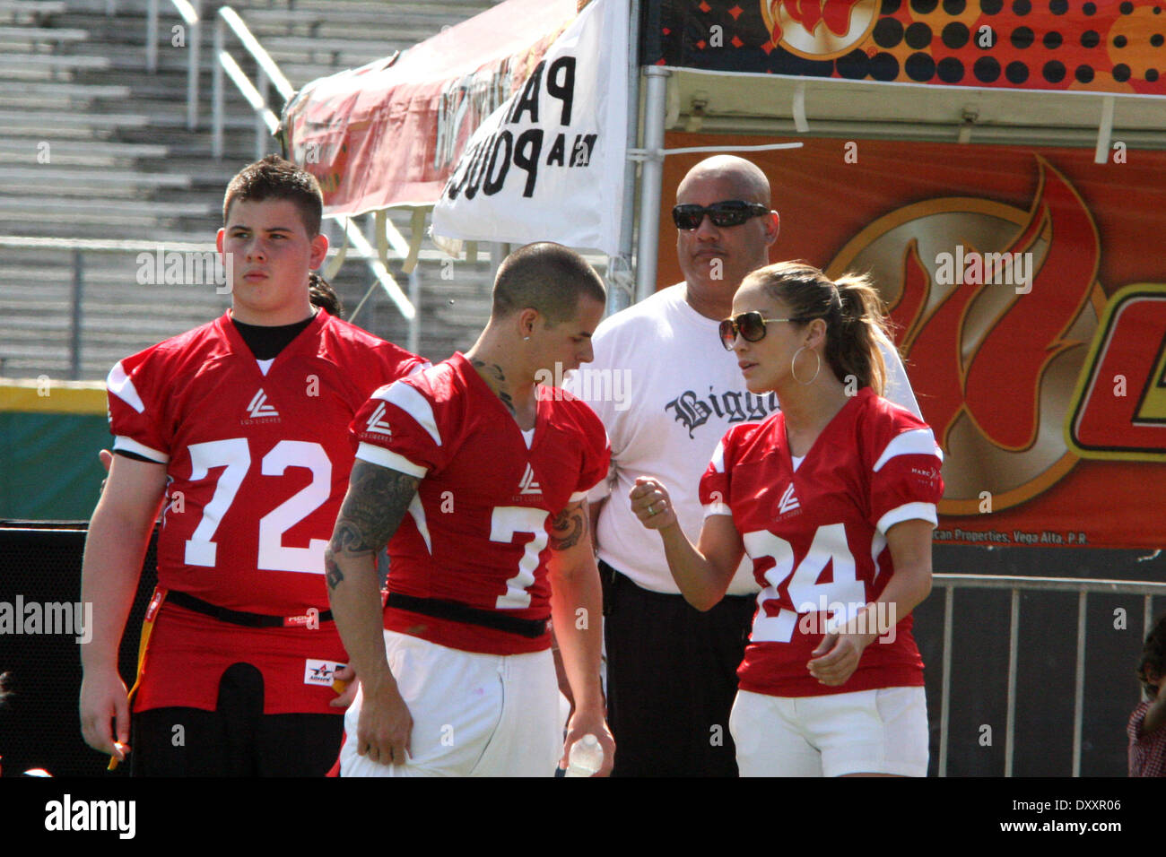 Jennifer Lopez Casper Smart Jennifer Lopez plays a football game at a ...