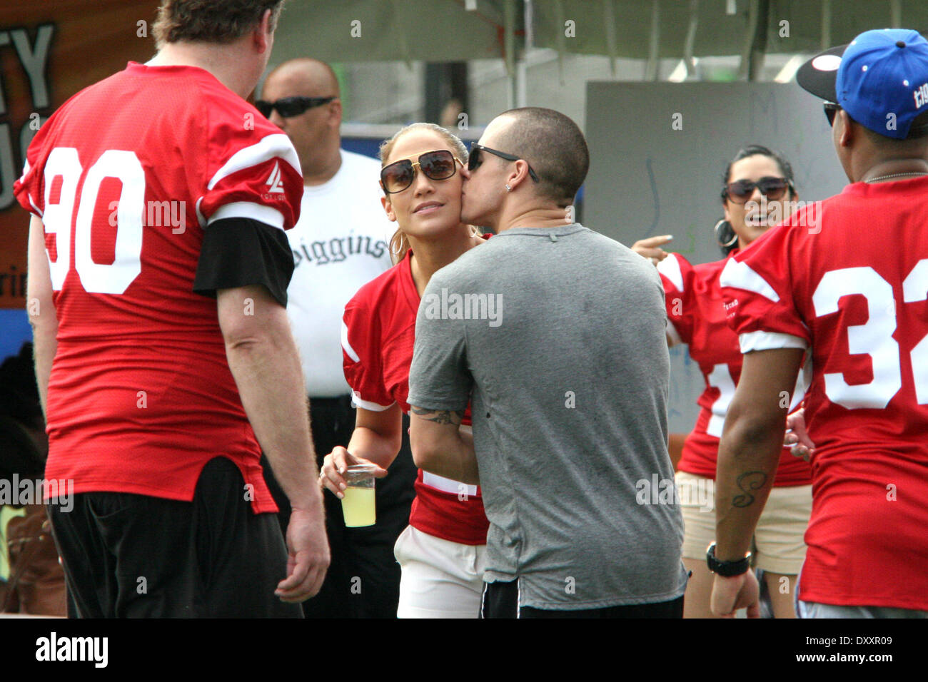 Jennifer Lopez Casper Smart Jennifer Lopez plays a football game at a ...