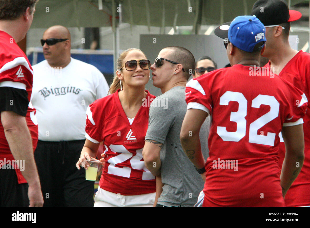 Jennifer Lopez Casper Smart Jennifer Lopez plays a football game at a ...