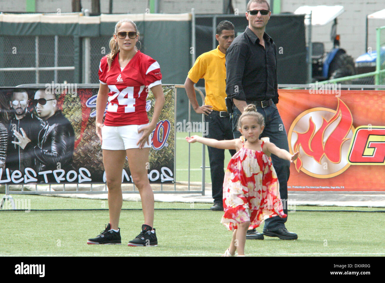Jennifer Lopez Emme Muniz Jennifer Lopez plays a football game at a ...