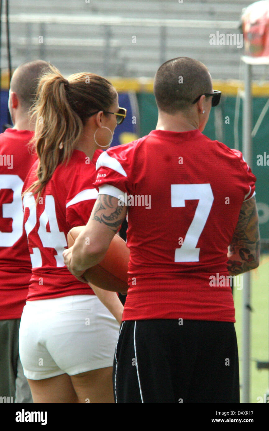 Jennifer Lopez Casper Smart Jennifer Lopez plays a football game at a ...