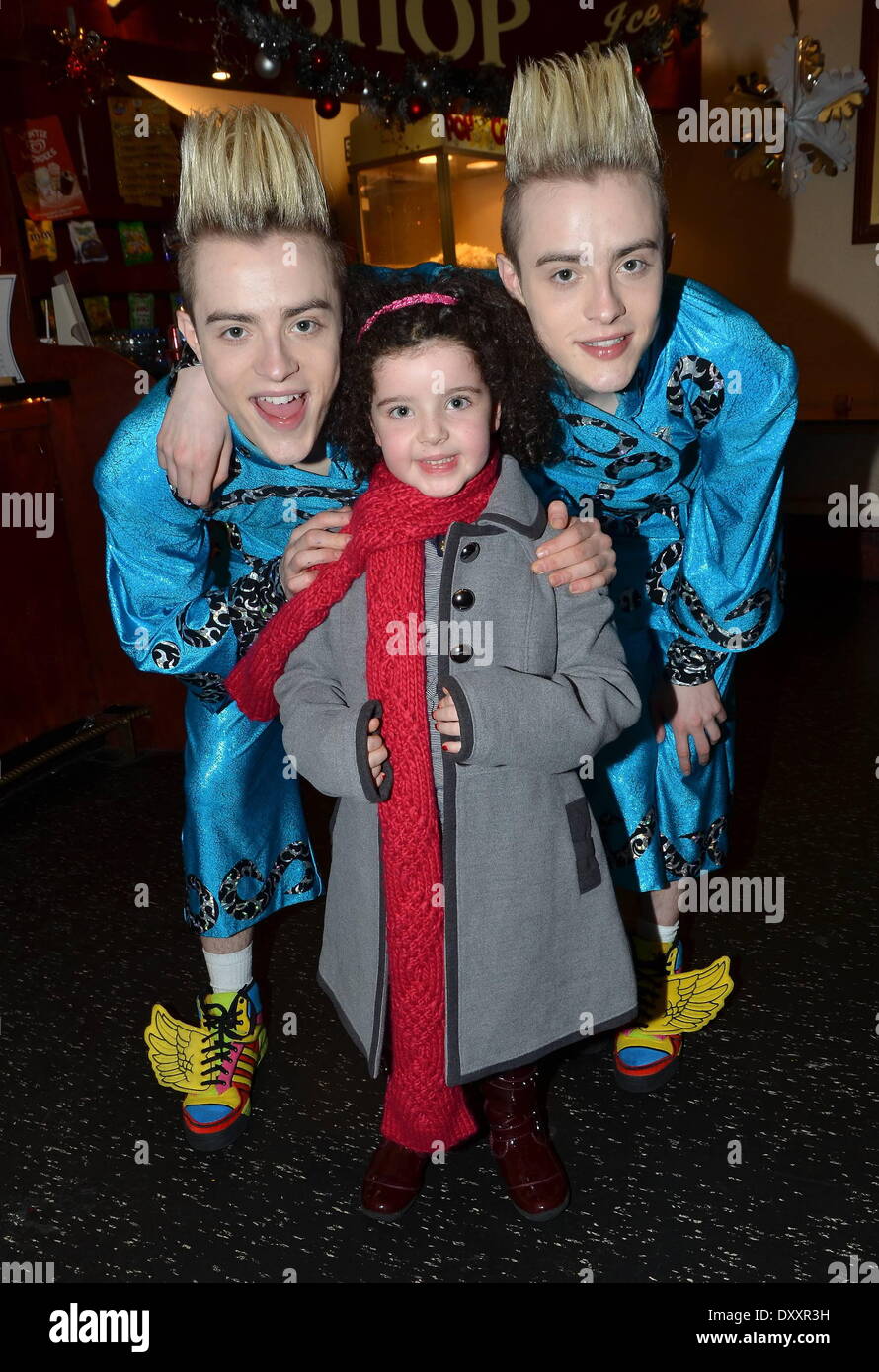 John Grimes and Edward Grimes aka Jedward and Christina Fallon pose ...