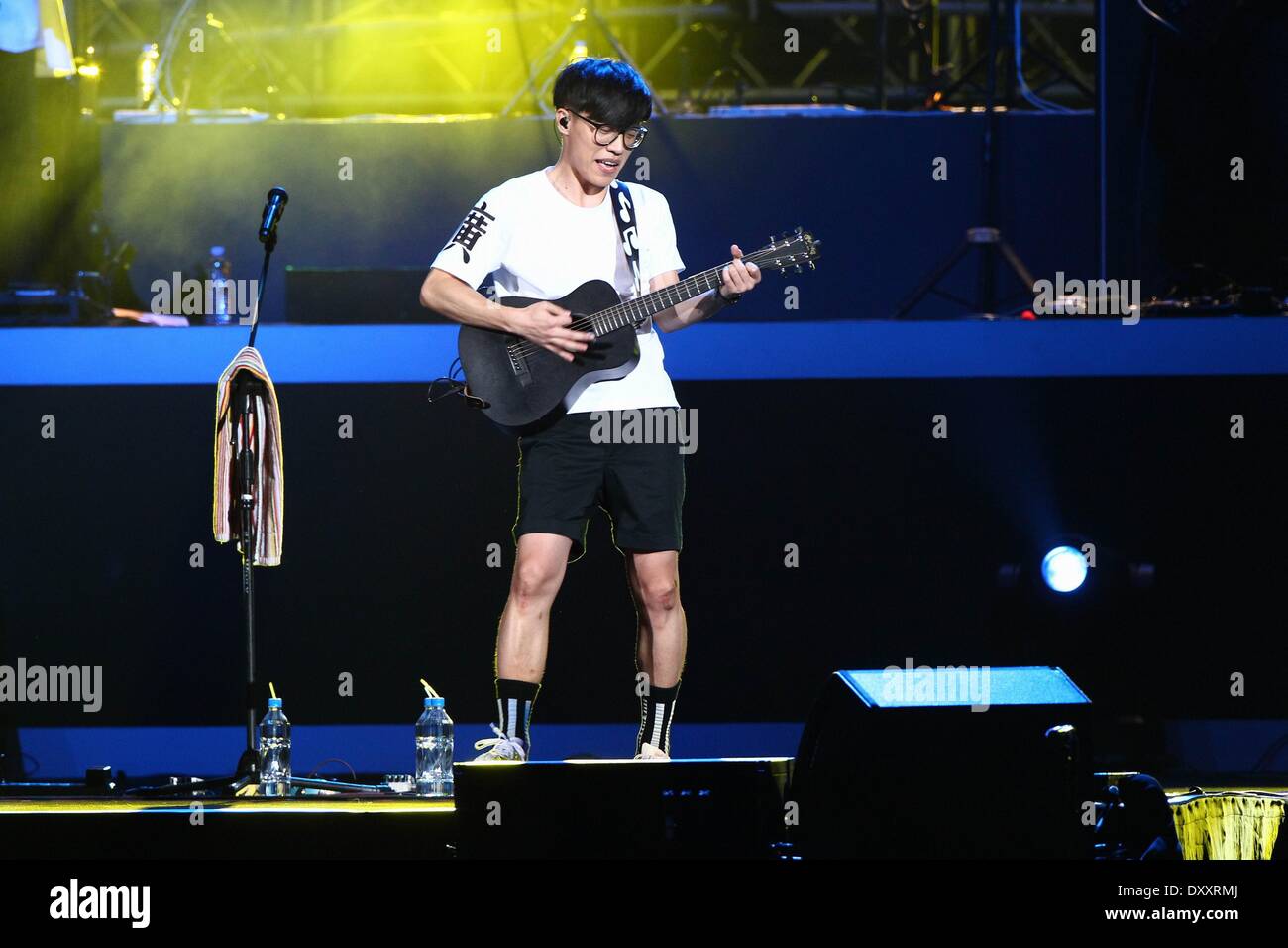 Taipei. 29th Mar, 2014. Singer Crowd Lu performs at his concert in ...