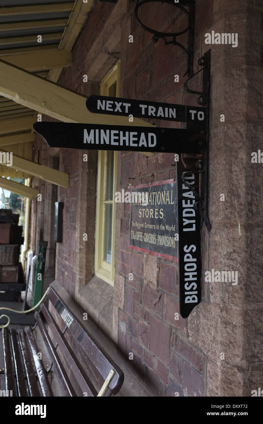 Dunster heritage railway signs station trains west somerset hi-res ...