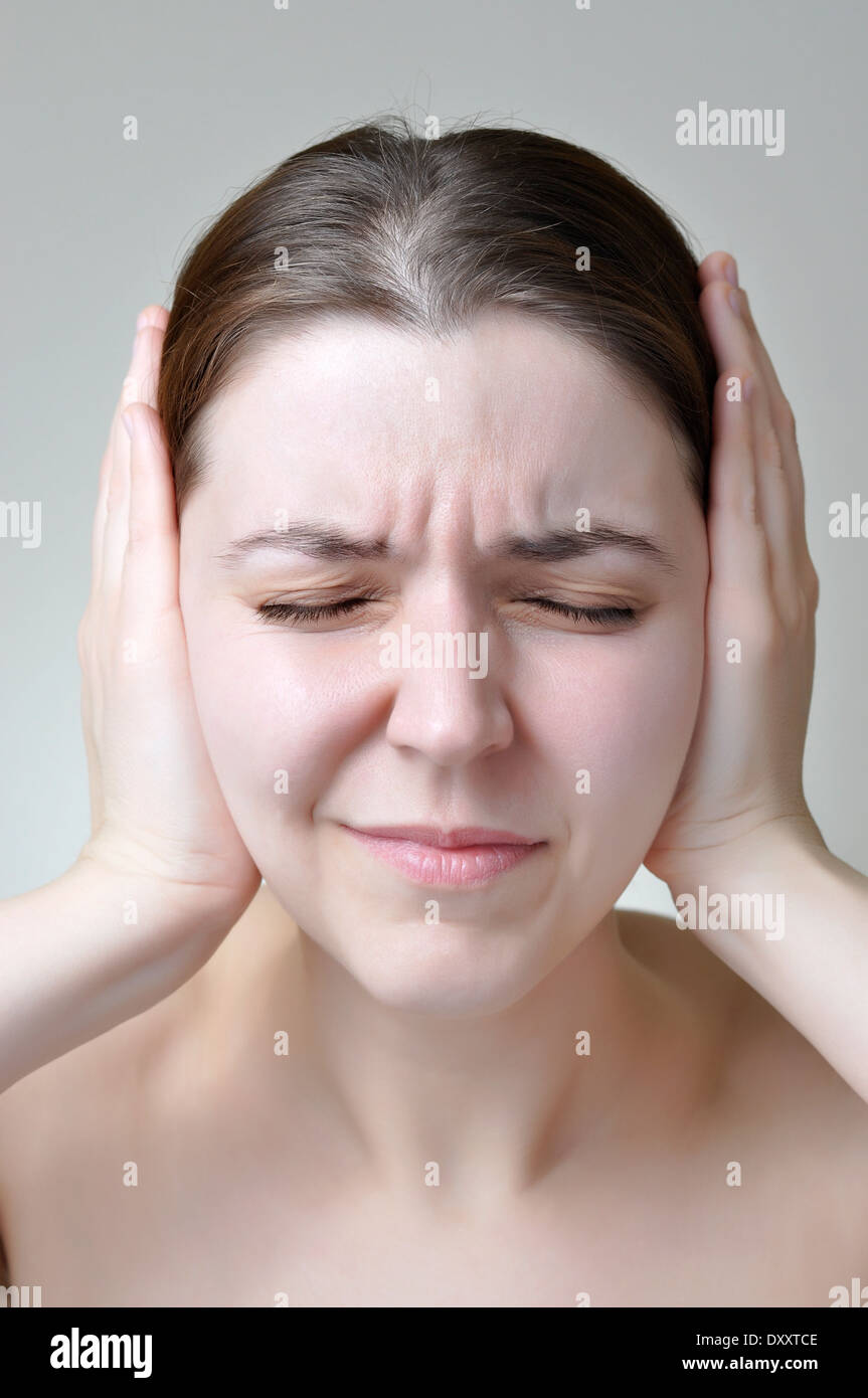 Noise pollution woman hi-res stock photography and images - Alamy