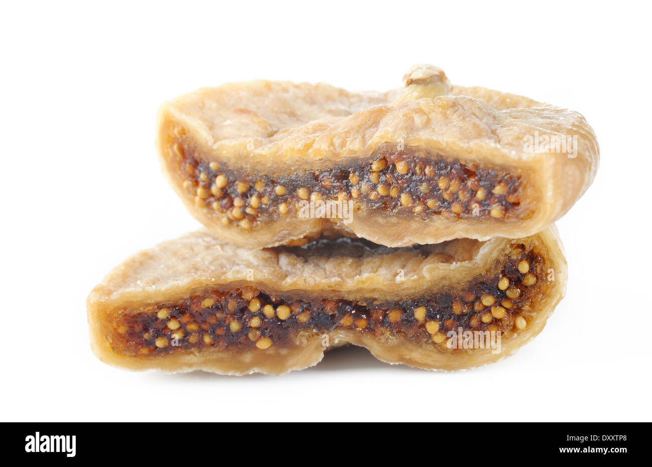dried fig on white background Stock Photo - Alamy