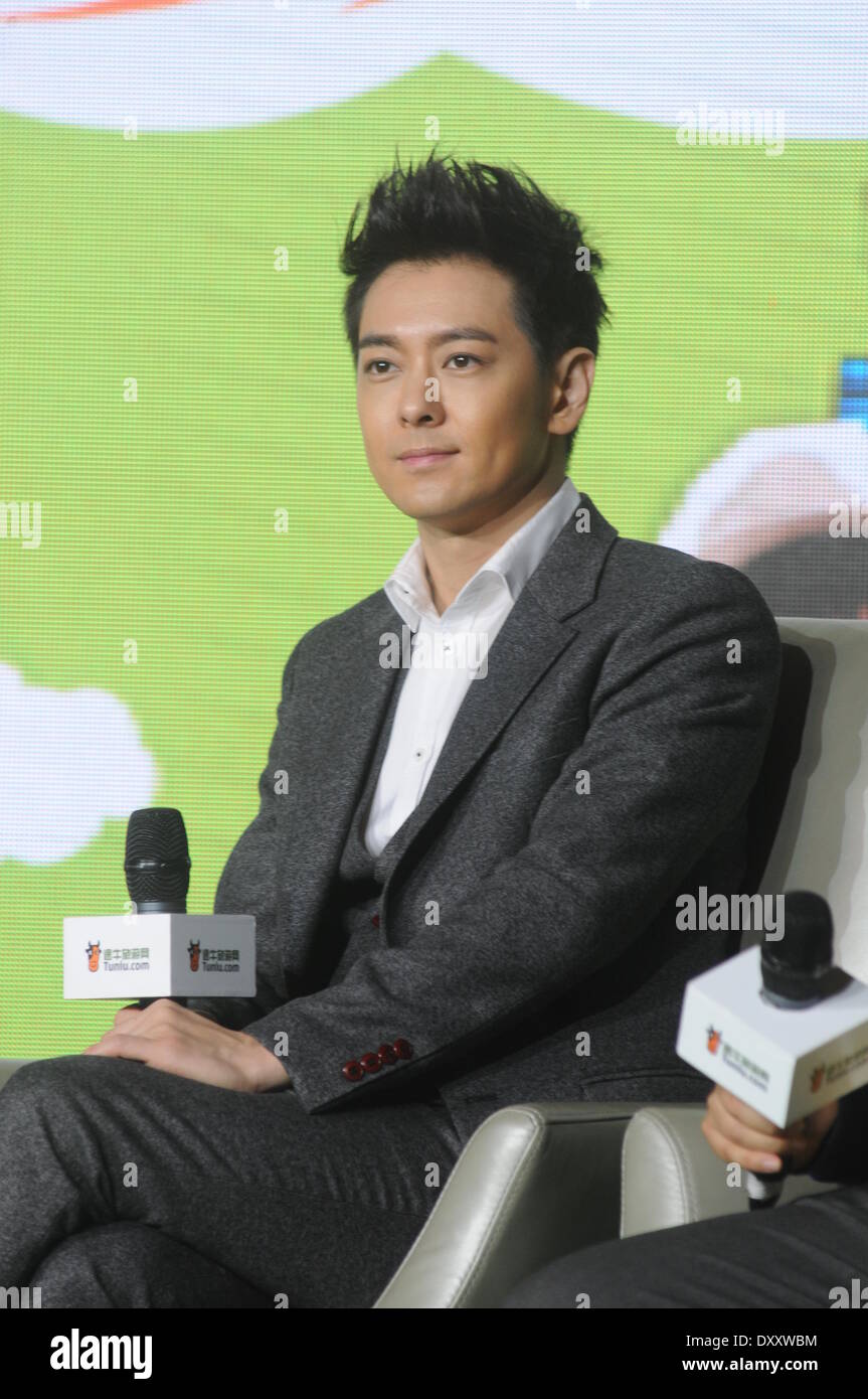 Shanghai, China. 28th Mar, 2014. Actor Jimmy Lin and his son attend ...