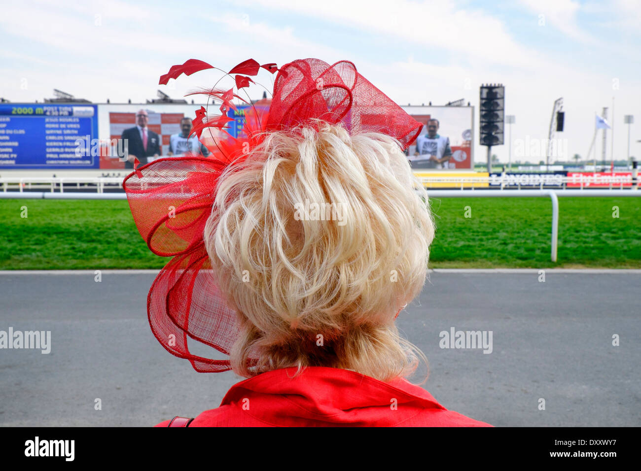 Hat and hairstyle at Dubai World Cup horse racing championship at ...