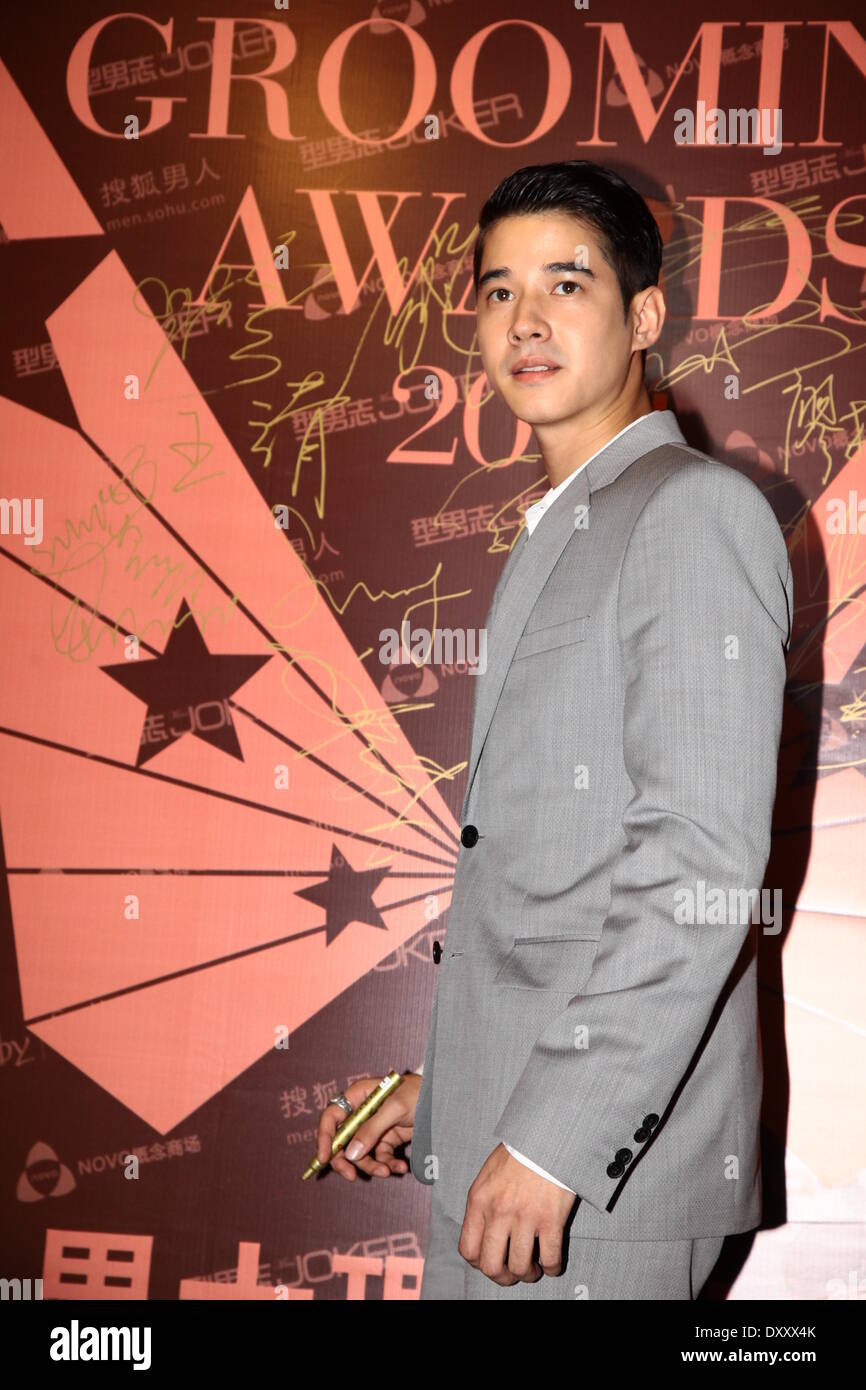 Thai actor Mario Maurer at 2014 Joker Grooming Awards in Shanghai,China ...