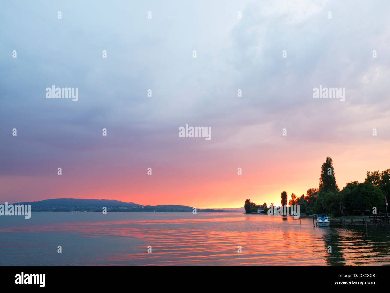 Germany, Lake Constance, Reichenau Iceland, Sunset, Deutschland ...