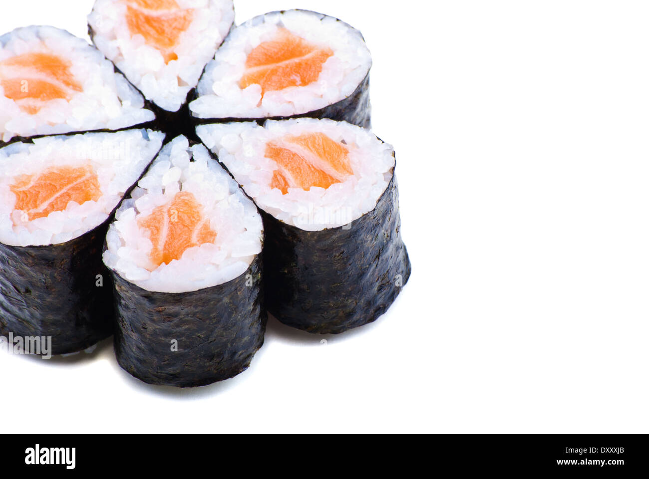Sushi in row isolated over white background Stock Photo - Alamy