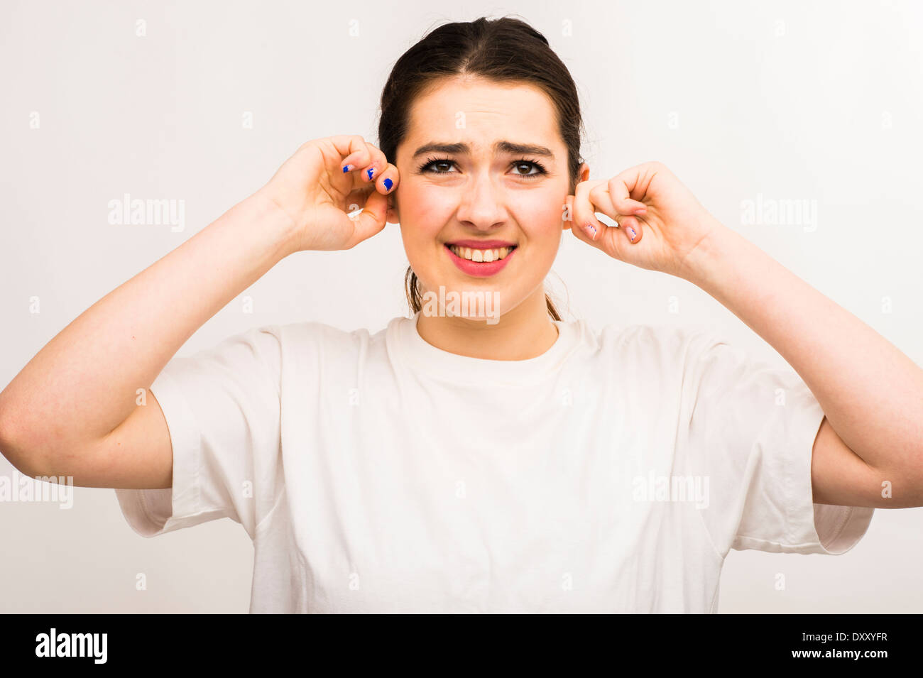 Noise pollution woman hi-res stock photography and images - Alamy