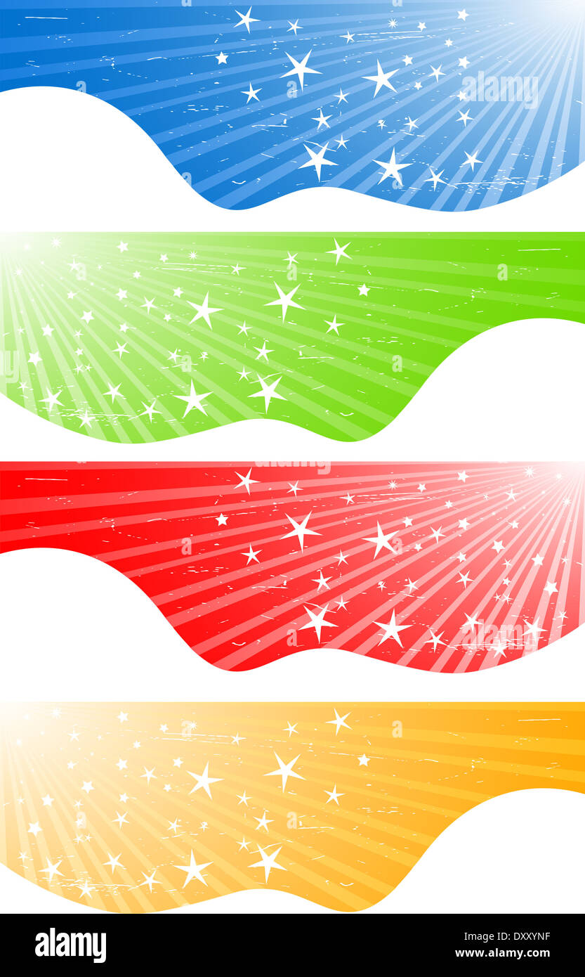 Vector abstract banners with stars; clip-art Stock Photo - Alamy