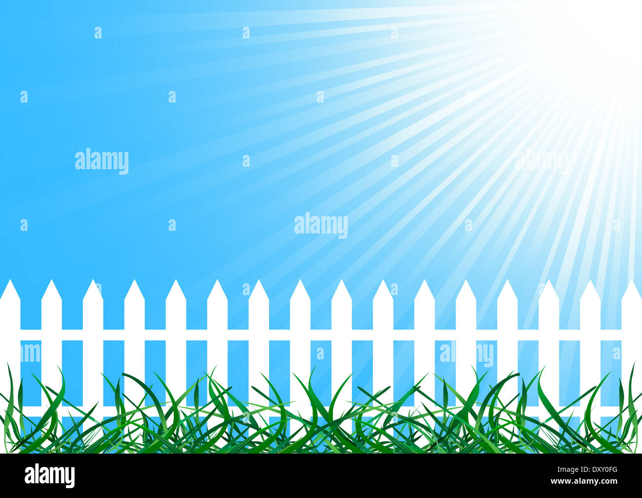 Vector background with fence; clip-art Stock Photo - Alamy