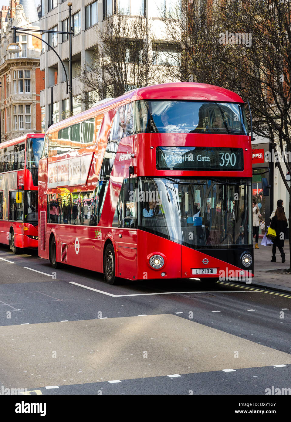 New Routemaster on Oxford Street, London Stock Photo - Alamy
