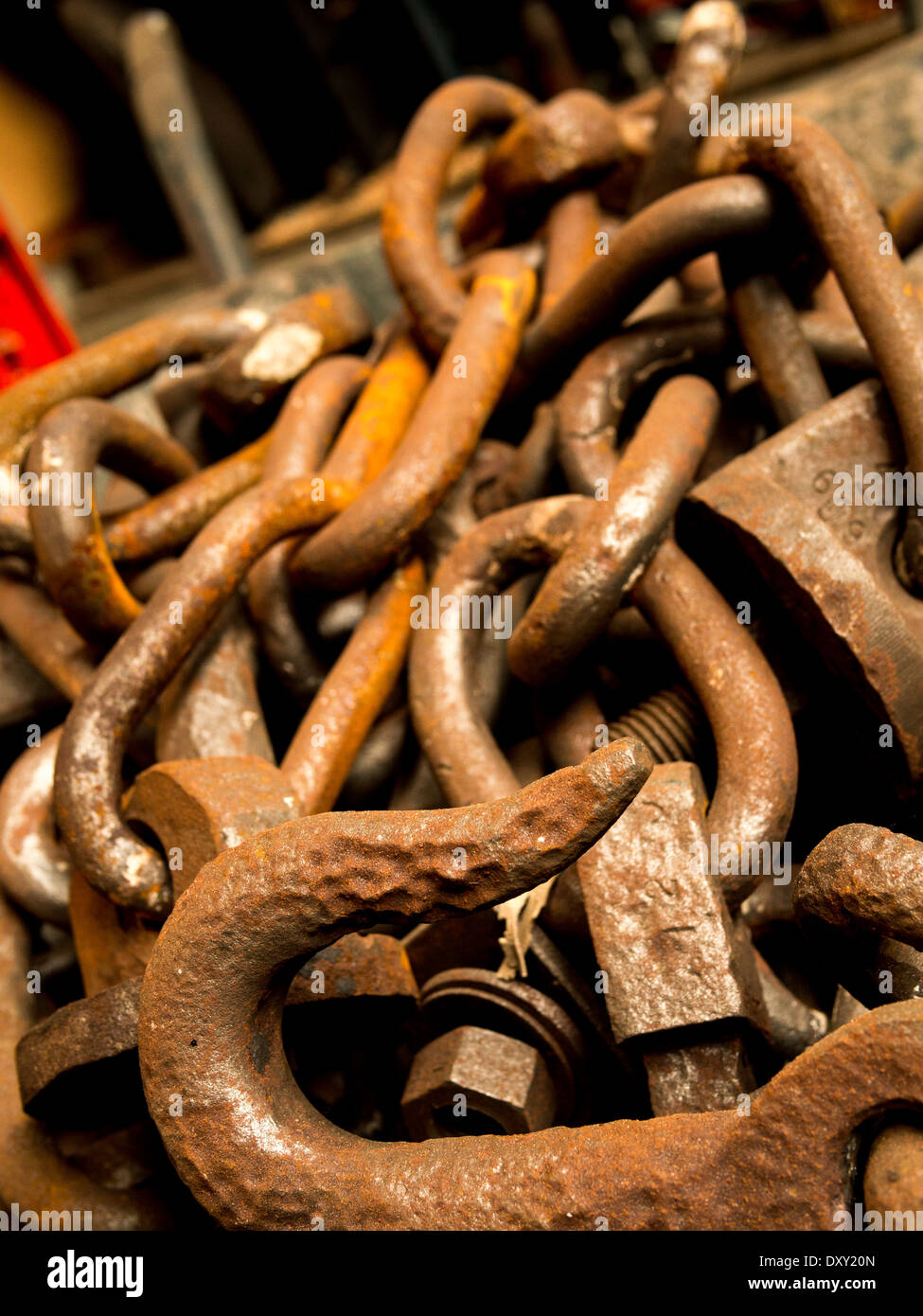 rusty metalwork dirty wood wooden Stock Photo - Alamy
