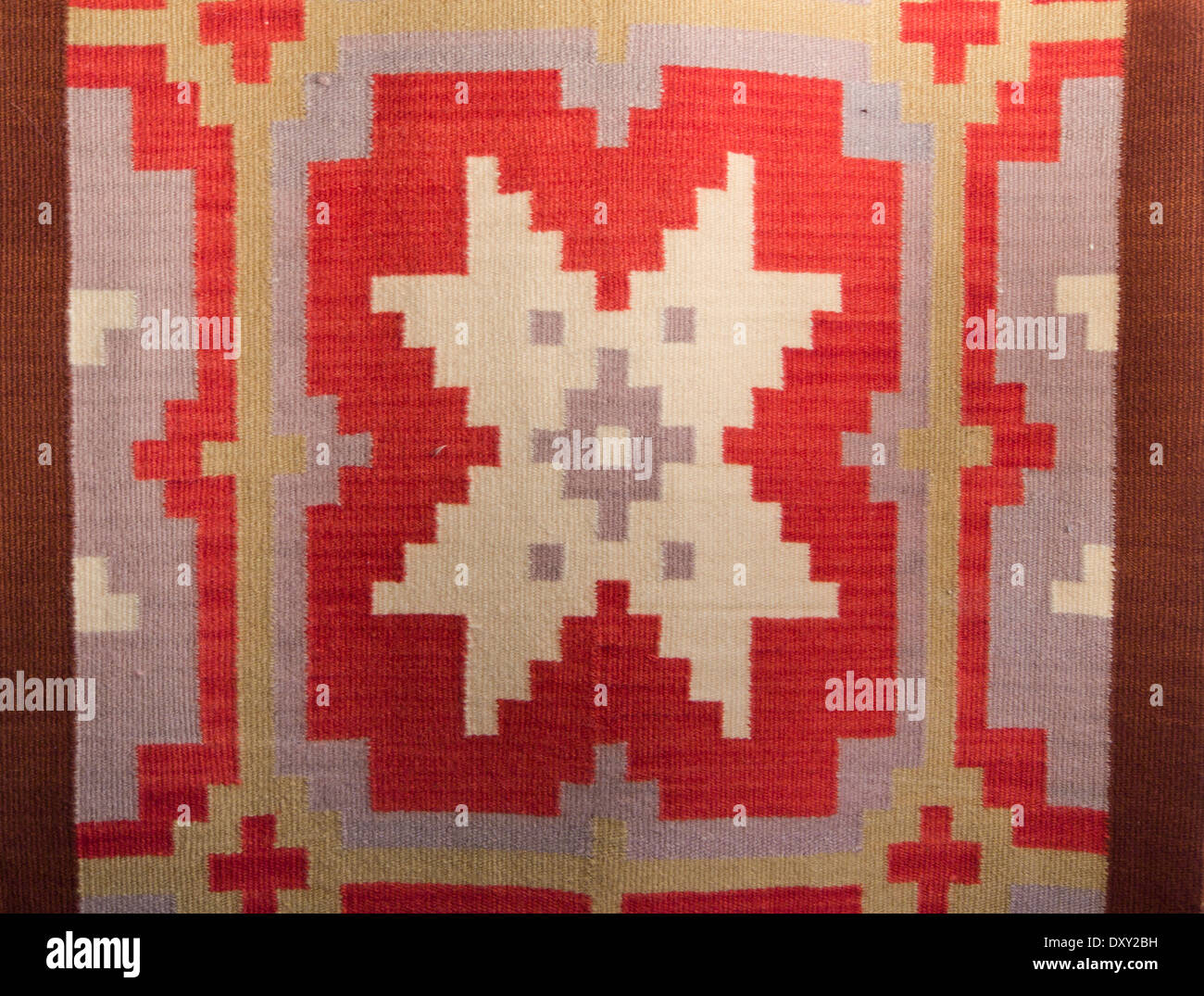 Close up of part of vintage woven wall goblin in traditional Norwegian ...