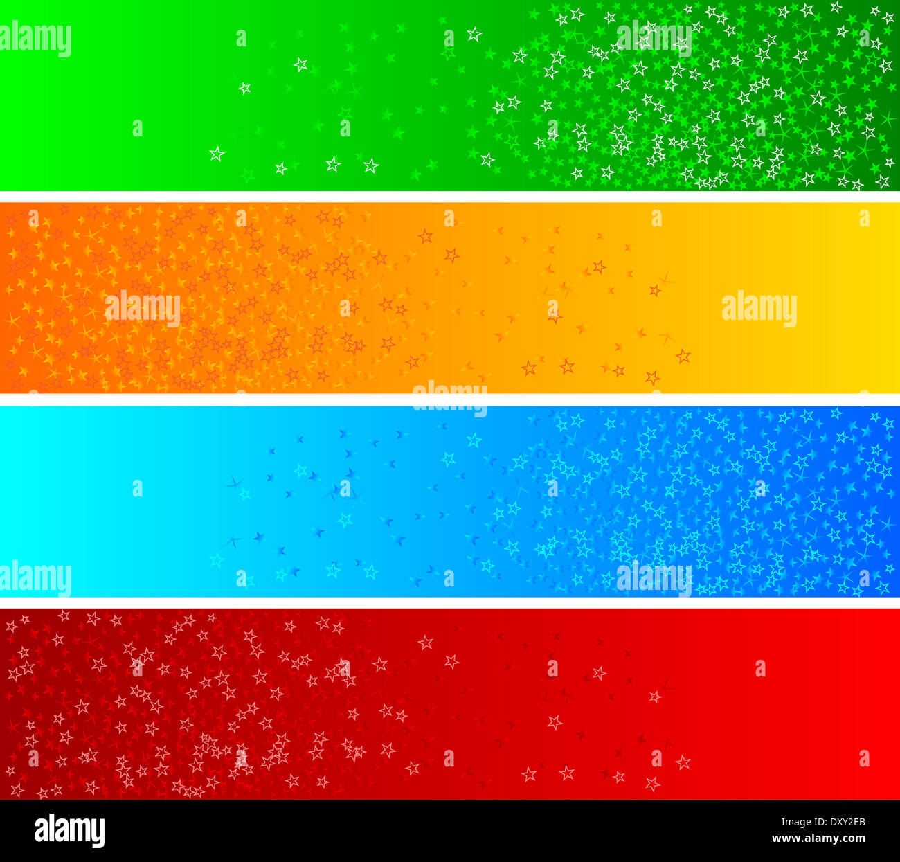 Vector set of four colorful banners; clip-art Stock Photo - Alamy