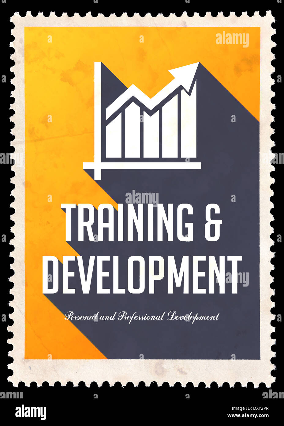 Training and Development on Yellow in Flat Design Stock Photo - Alamy