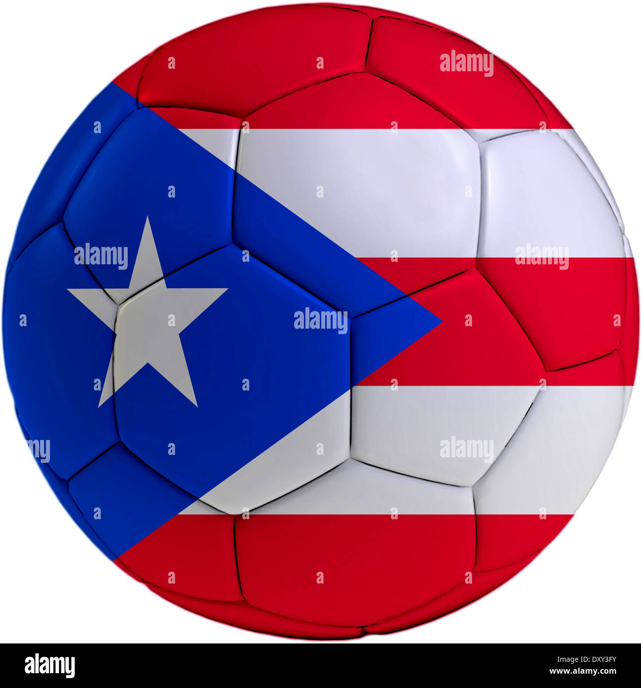 Football ball with Puerto Rican flag isolated on white background Stock ...