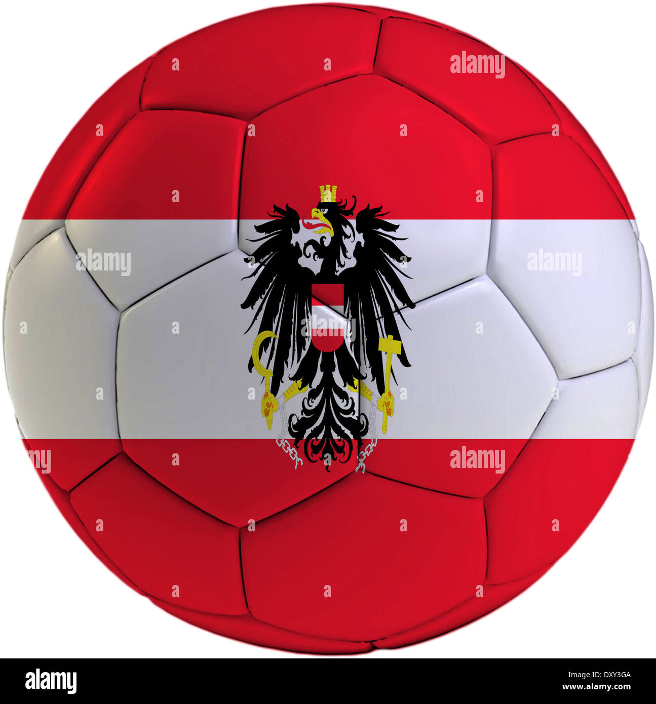 Football ball with Austrian flag isolated on white background Stock ...