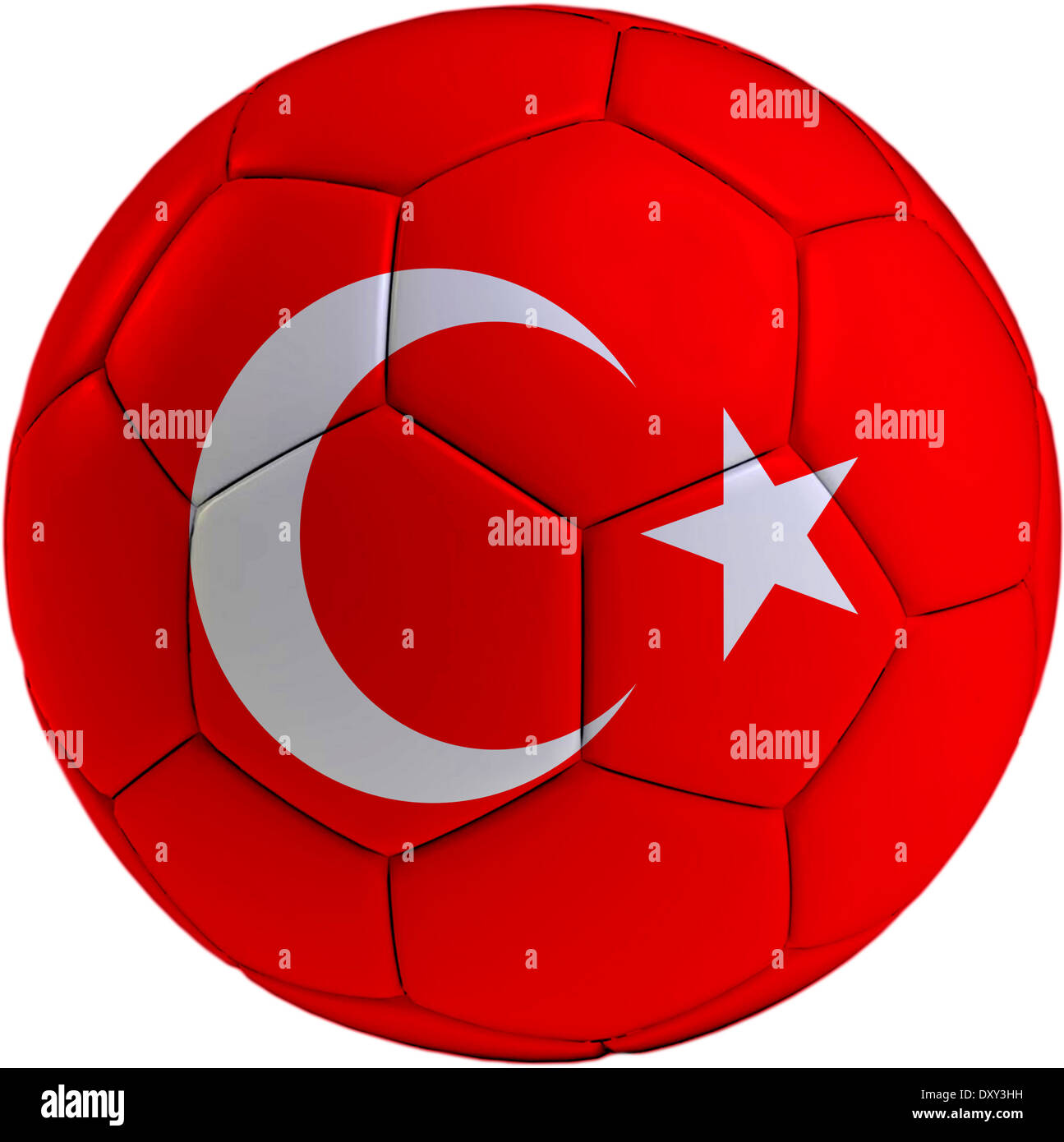 Football ball with Turkish flag isolated on white background Stock ...
