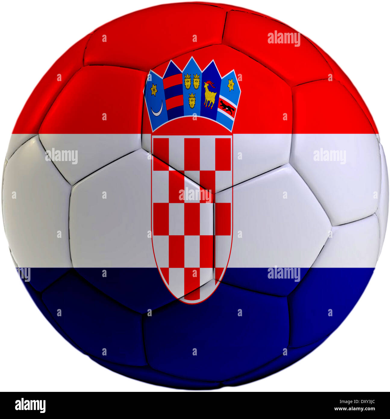 Football ball with Croatian flag isolated on white background Stock ...