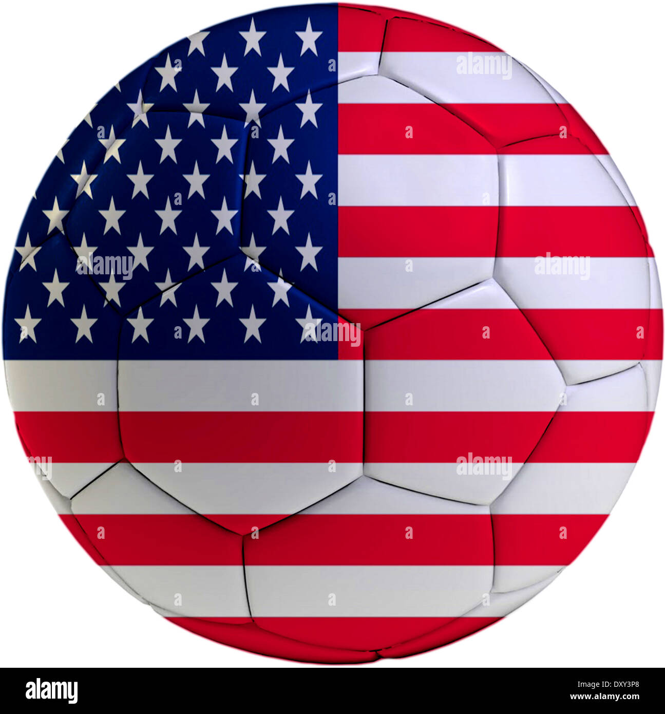 Football ball with American flag isolated on white background Stock ...