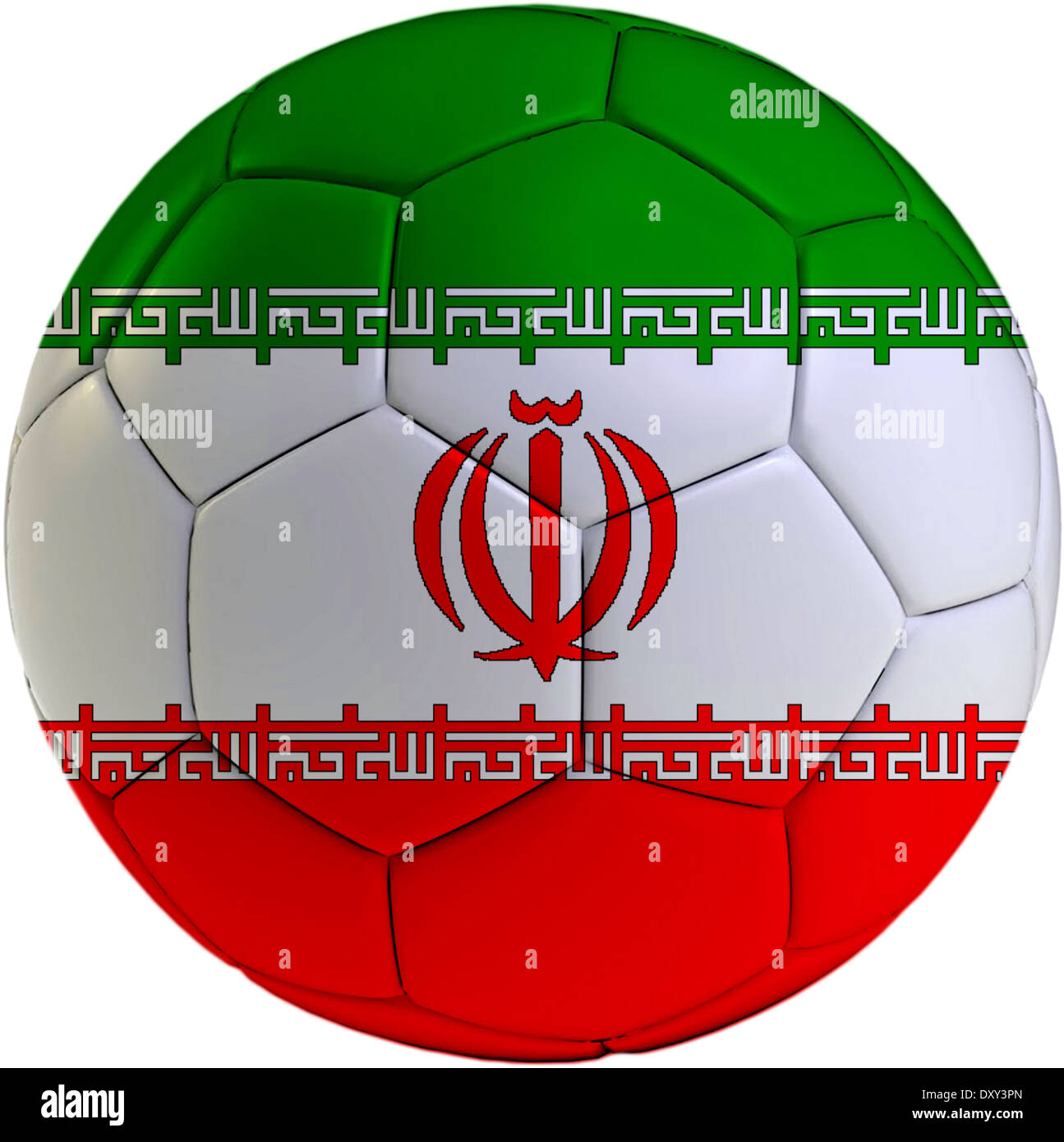 Football ball with Iran flag isolated on white background Stock Photo ...