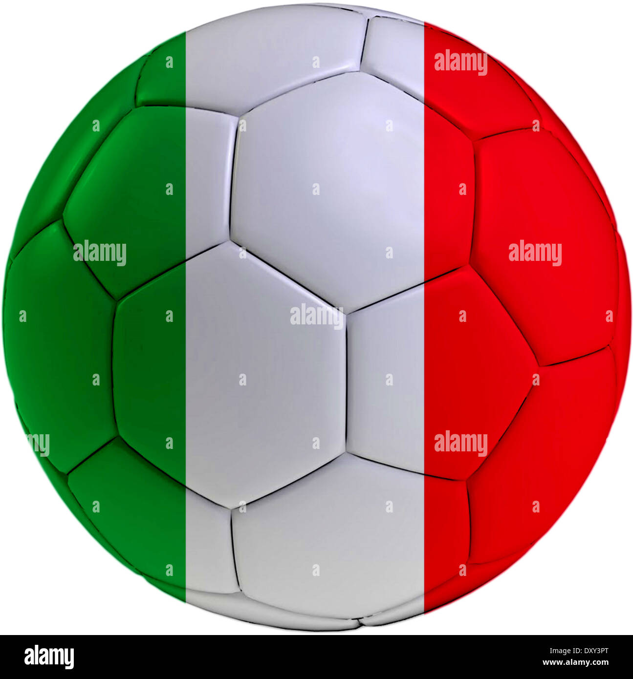 Football ball with Italian flag isolated on white background Stock ...