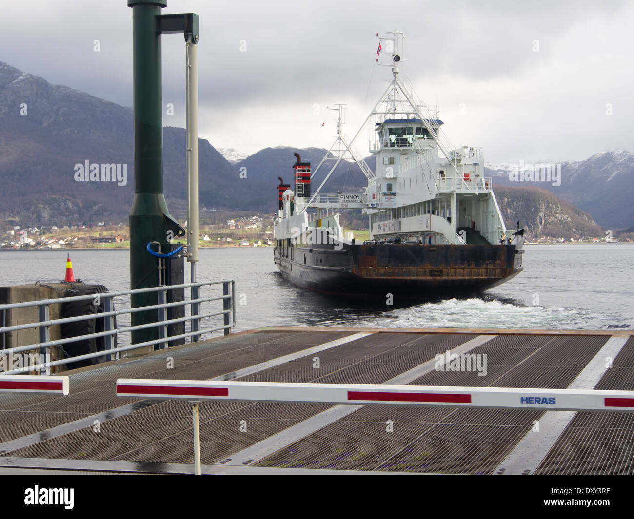 Ferry leaving Lauvvik ferry port in Sandnes west Norway, a gateway to ...