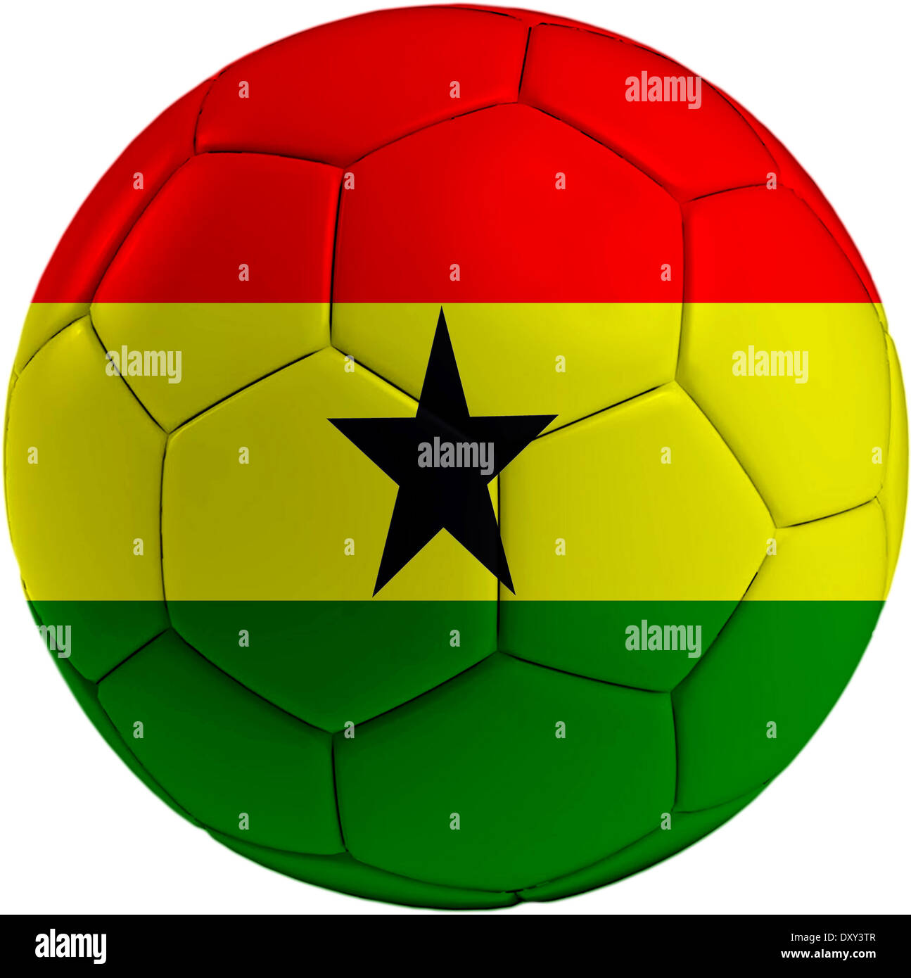 Football ball with Ghana flag isolated on white background Stock Photo ...