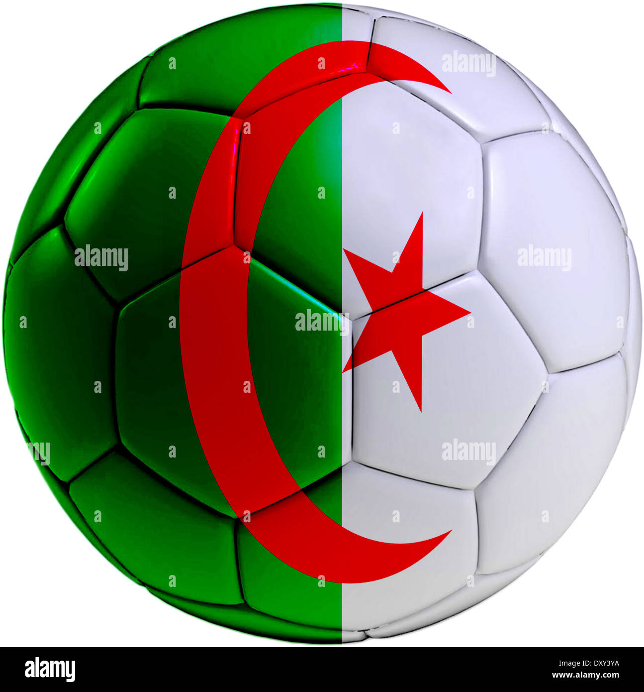 Football ball with Algerian flag isolated on white background Stock ...