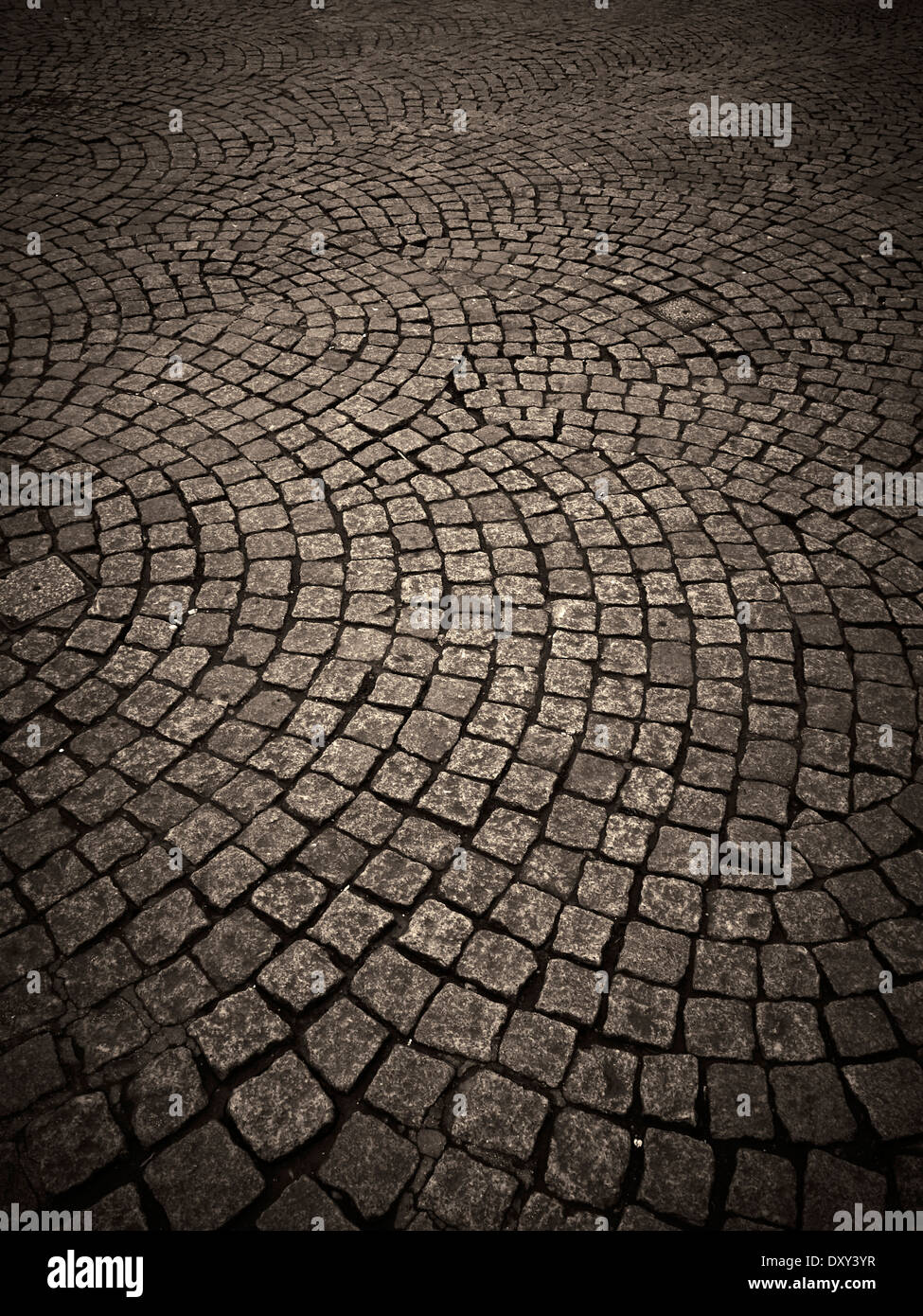 Cobbled street pattern in Manchester UK Stock Photo - Alamy