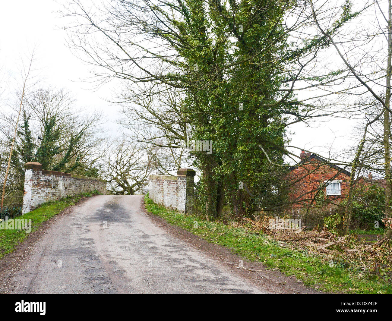 Small bridge with limited weight in the Cheshire countryside UK Stock ...