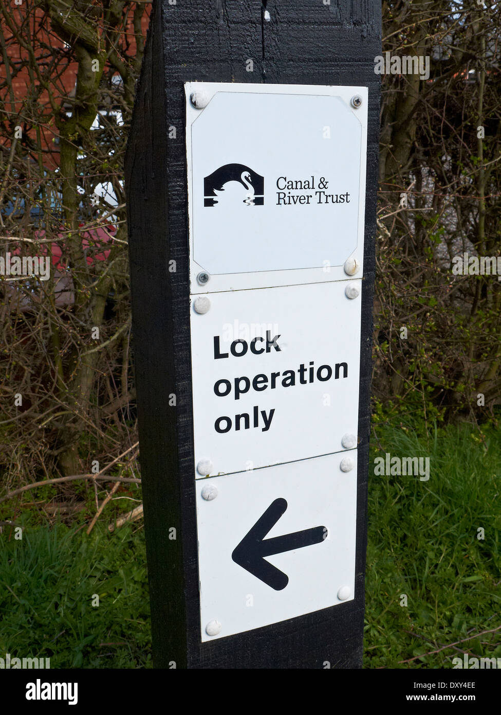 Lock operation only sign in Middlewich Cheshire UK Stock Photo - Alamy