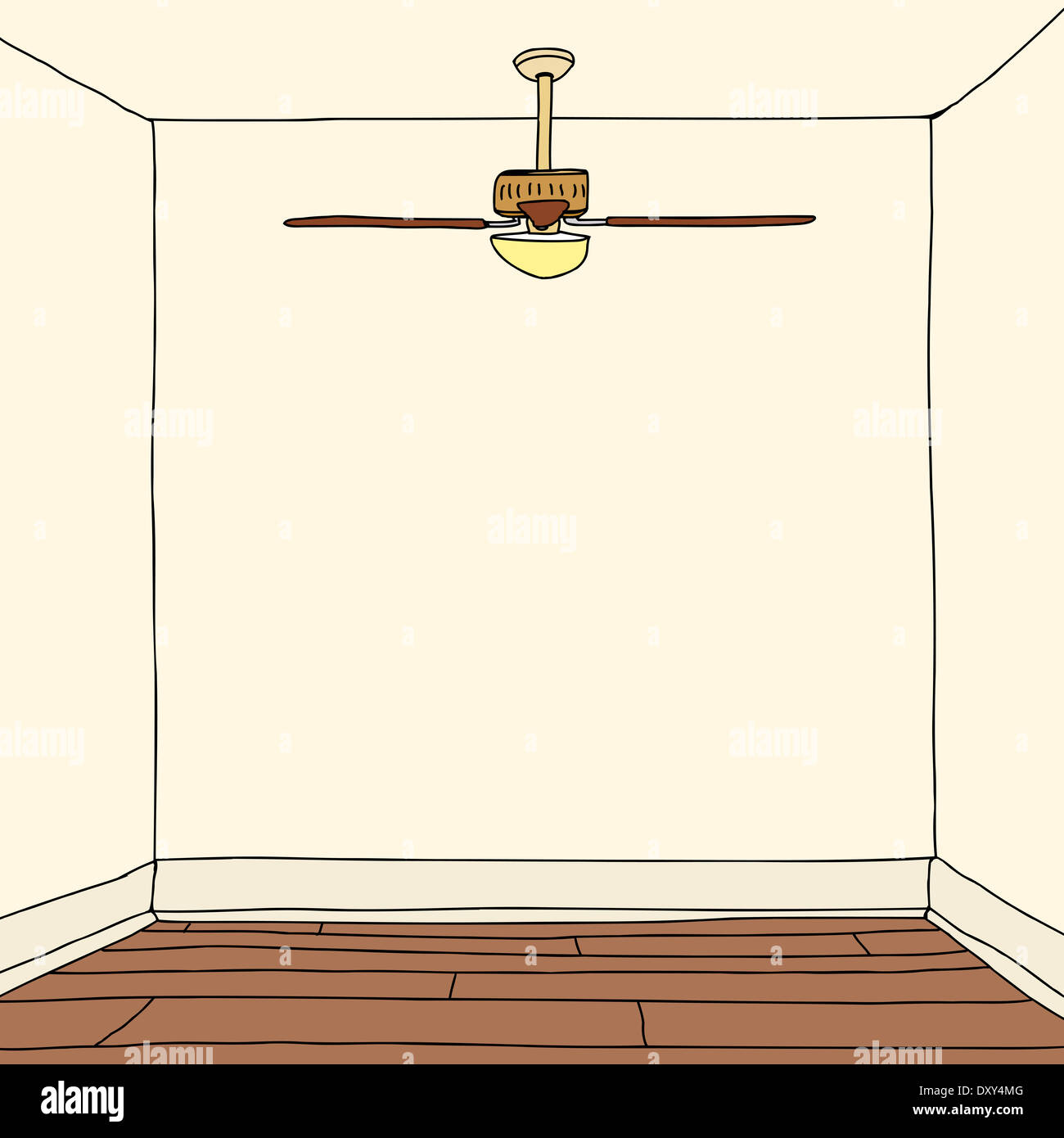 Empty square room with blank walls illustration Stock Photo - Alamy