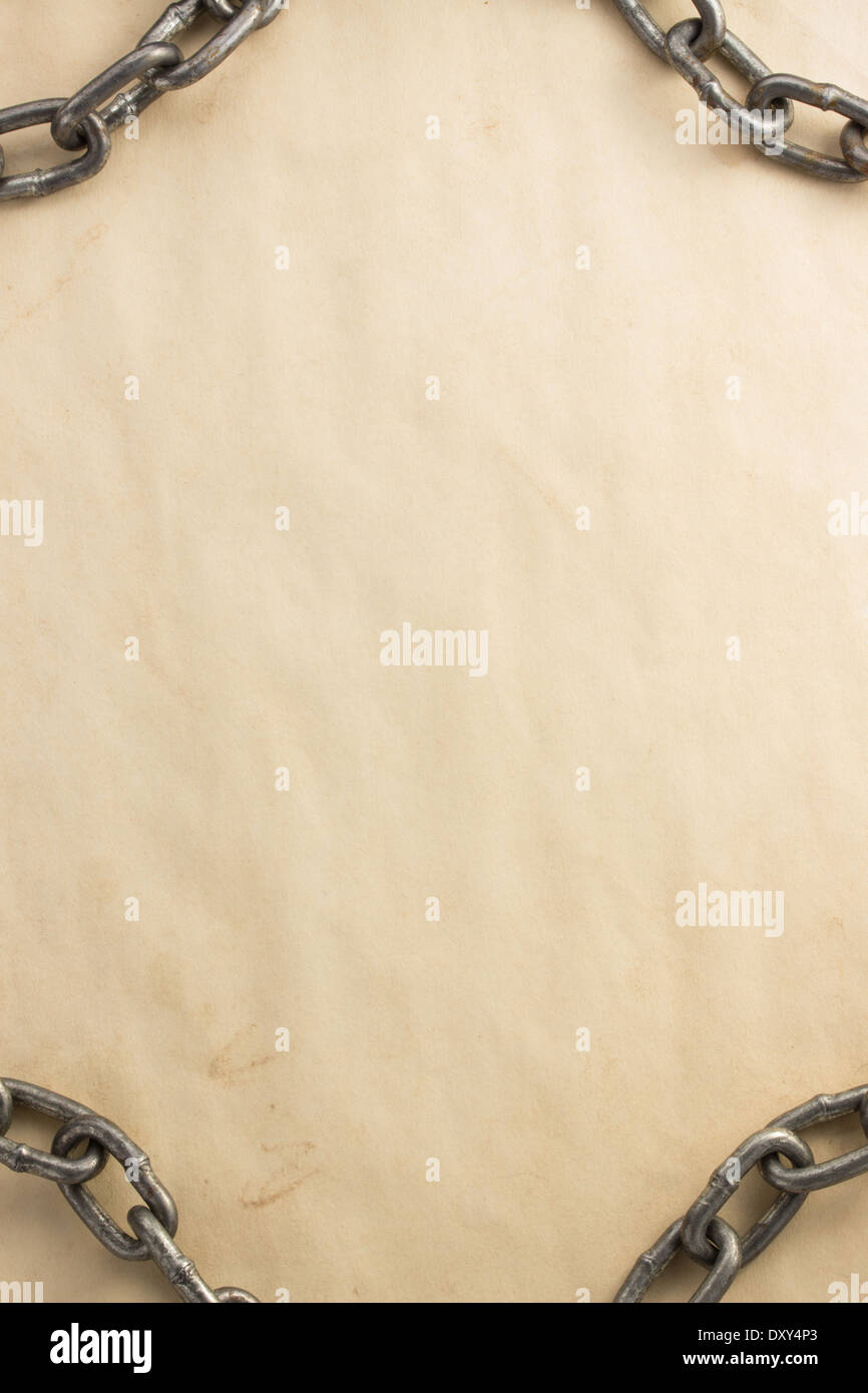 metal chain and old vintage ancient paper Stock Photo - Alamy