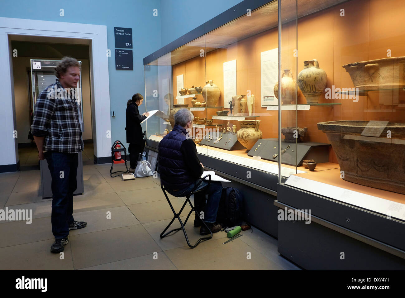 People design ancient objects in British Museum, London Stock Photo - Alamy