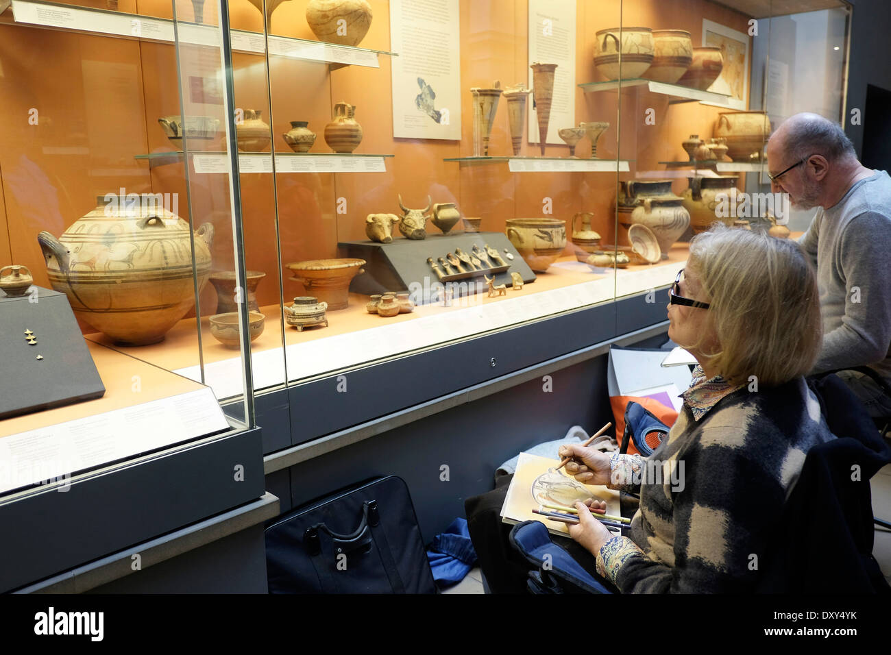 People design ancient objects in British Museum, London Stock Photo - Alamy