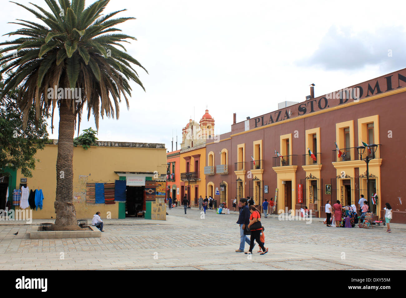 The main square in front of the church of Santo Domingo in Oaxaca ...