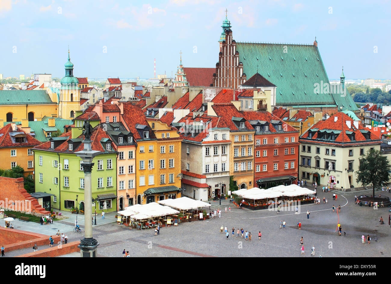 Main square in the old Warsaw city in Poland Stock Photo - Alamy