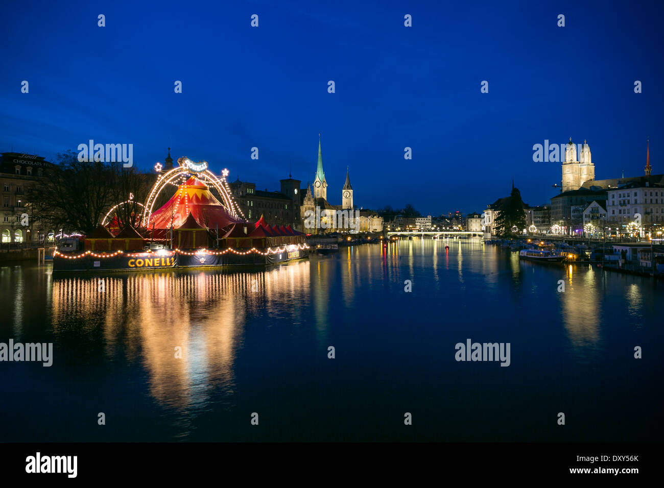 Limmat River from Quai Bridge in Zurich Stock Photo - Alamy