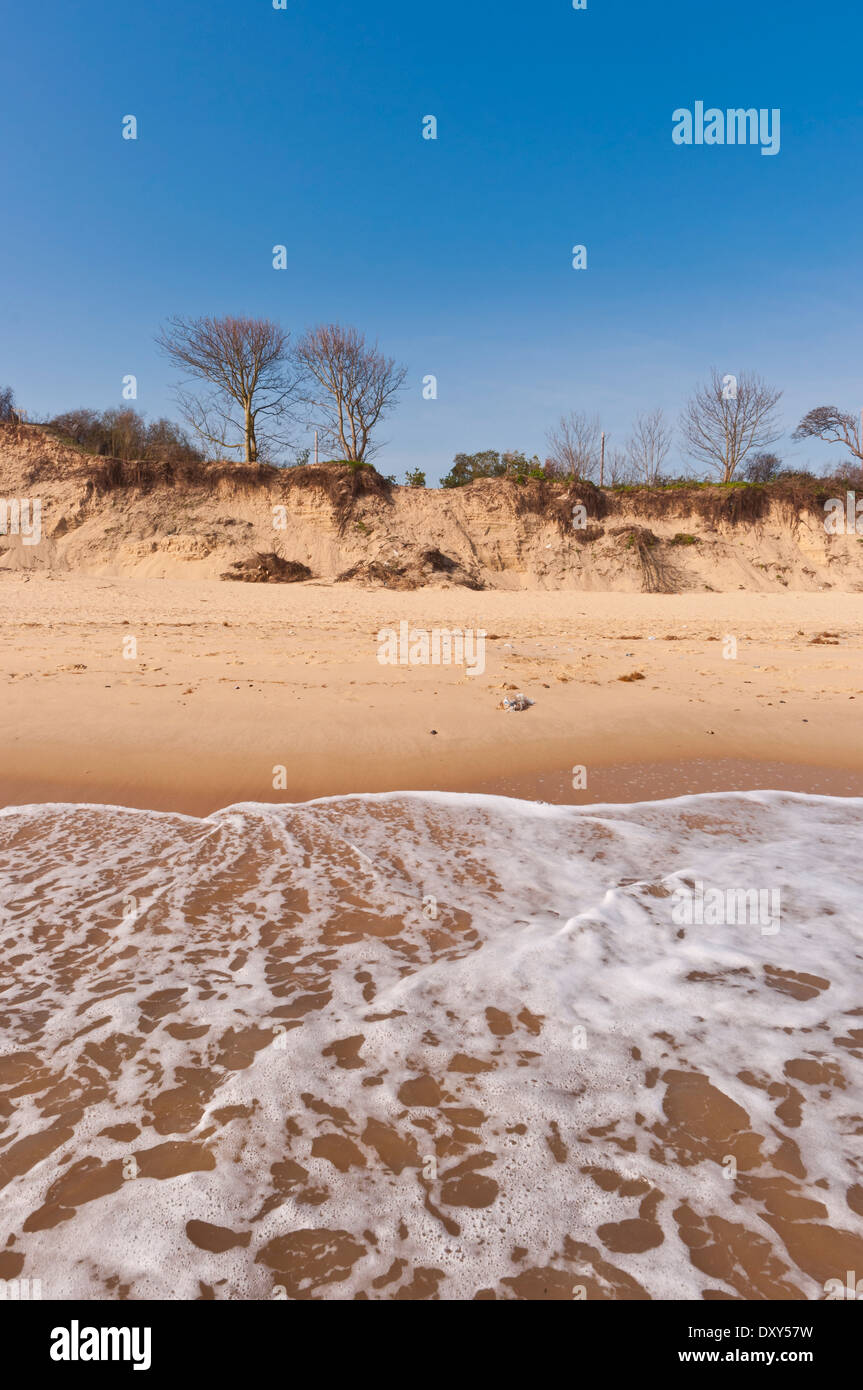 Norfolk beach sandy sunny sand sea waves Hemsby England UK Stock Photo ...