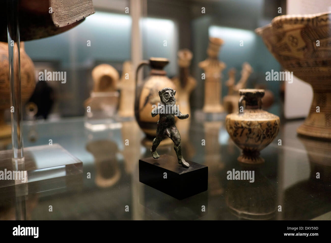 Bronze figure of a running satyr. Greek, perhaps Corinthian, about 6th ...